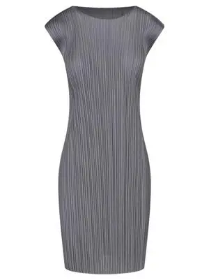 Issey Miyake Pleated Sleeveless Dress - Grey