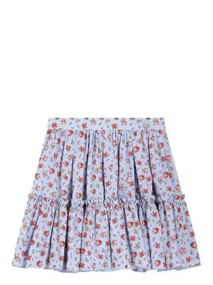 Dolce & Gabbana Floral-pattern Ruffled Skirt - Blue