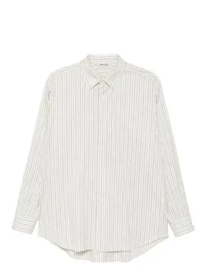 Auralee Striped Long-sleeve Shirt - Light Gray