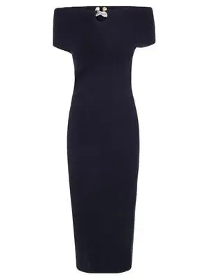 Alberta Ferretti Cut-out Off-the-shoulder Midi Dress - Black
