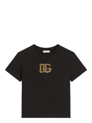 DOLCE & GABBANA Rhinestones Logo-motif T-shirt