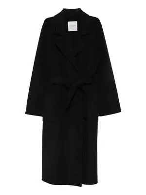 ERMANNO FIRENZE Notch-lapel Belted Coat - Black