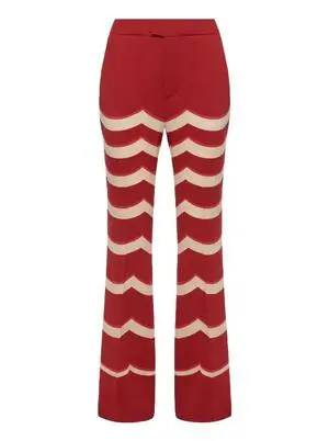 La DoubleJ Saturday Night Flared Trousers - Red