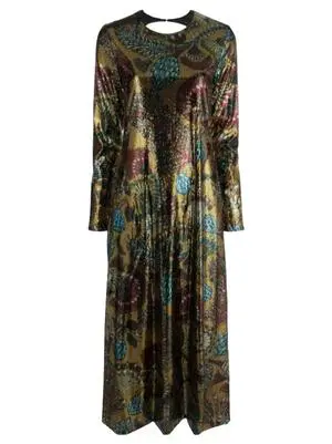 La DoubleJ Swank Sequinned Floral-print Dress - Black