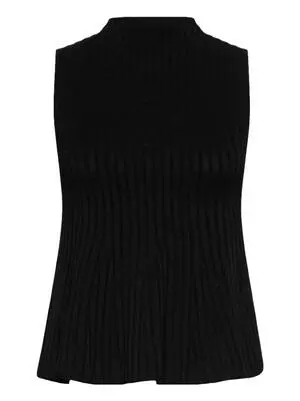 Marella Sleeveless Crewneck Top - Black