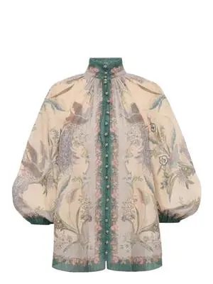 Zimmermann Stand-up Collar Shirt - Cream
