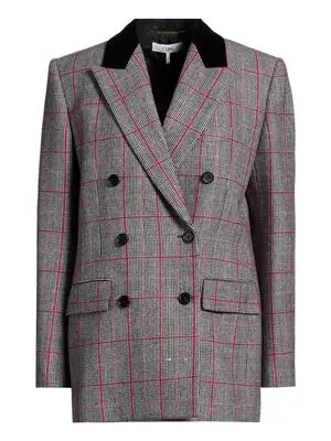 Chloé Plaid Double- Blazer - Grey