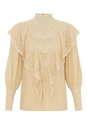 Zimmermann Momentum Waterfall Blouse - Cream