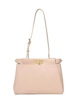 Fendi My Peekaboo Small Pink Leather Bag - Beige