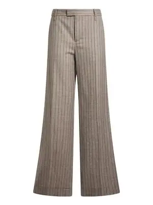 Brunello Cucinelli Oversized Striped Tailored Trousers Grey