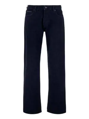 Emporio Armani Logo Patch Straight-leg Jeans - Blue