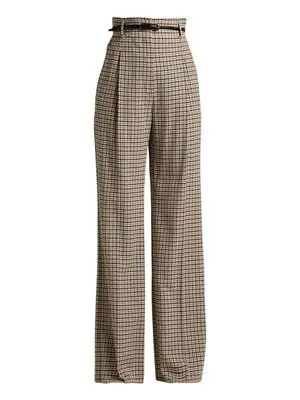 MAX MARA Loose-fitting Plaid Wool Trousers 