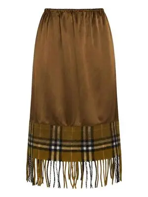 Burberry Multicolored Satin Midi Skirt - No