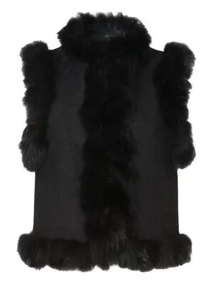 Fendi Wool And Fox Fur Gilet - Black