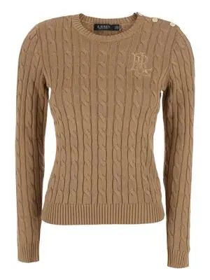 Ralph Lauren Cable-knit Button-detail Sweater - Brown