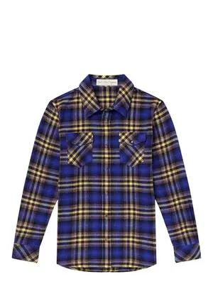 GOD'S TRUE CASHMERE Checked Cashmere Shirt - Blue