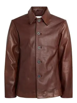 Studio Nicholson Landau Leather Jacket - Brown