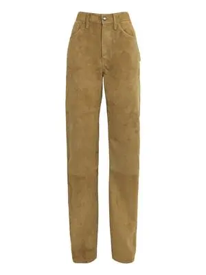 Altuzarra Suede Mills Straight Trousers - Brown