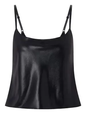 COURREGES Glossy Satin Camisole Top - Black