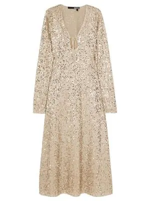 ROTATE BY BIRGER CHRISTENSEN Sequined Recycled-tulle Midi Dress - No