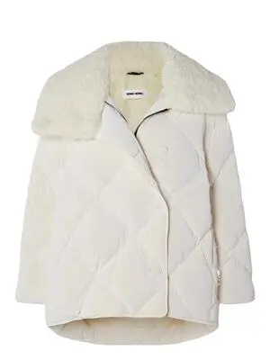 IENKI IENKI Shearling Trimmed Quilted Shell Down Jacket  No