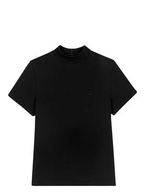 Maje Cotton Back-zip T-shirt Black