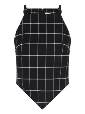 COURREGES Halterneck Checked Tank Top - Black