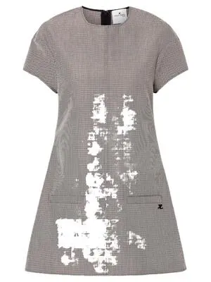 COURREGES Heritage Houndstooth Wool-blend Mini Dress - No