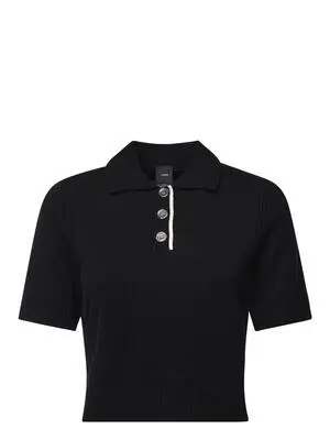 Pinko Short Sleeved Buttoned Polo Jumper - Black