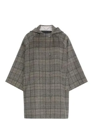 Max Mara Virgin Wool Quilted-back Coat - Grey
