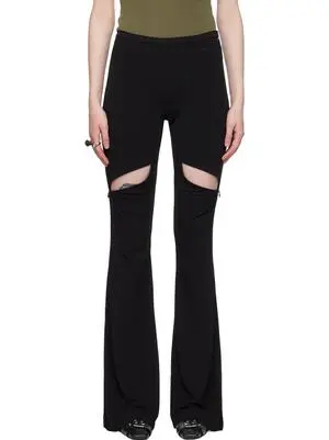 COURREGES Courrèges Ellipse Crepe Jersey Bootcut Pants - Black