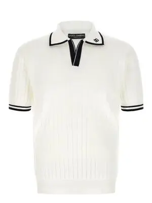 DOLCE & GABBANA Dolce  Gabbana Costa Ribbed Knit Polo Shirt