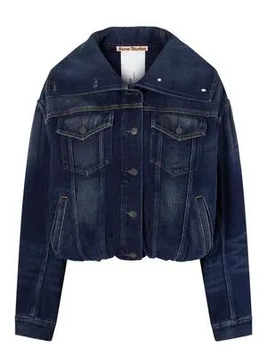Acne Studios Gathered Denim Jacket - Blue