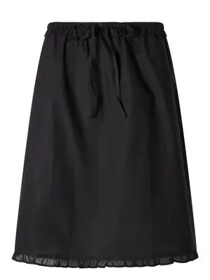 DEIJI STUDIOS One Frill Organic Cotton-poplin Knee-length Skirt - Black