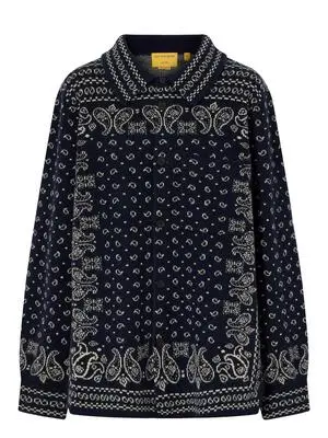 Guest In Residence Intarsia Cashmere Cardigan - Navy