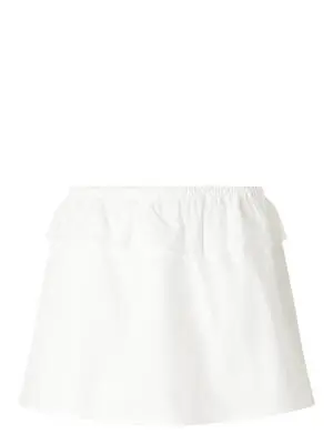 DEIJI STUDIOS Flounce Layer Organic Cotton-poplin Mini Skirt - White