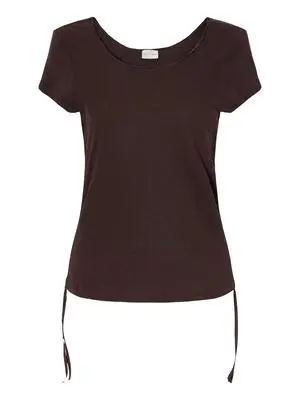 DEIJI STUDIOS Drawstring Organic Cotton T-shirt - Brown