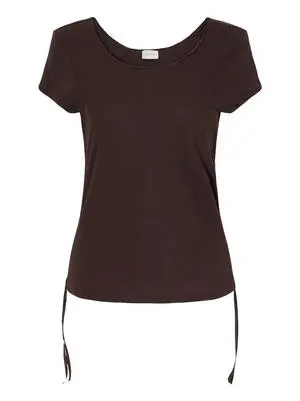 DEIJI STUDIOS Drawstring Organic Cotton T-shirt - Brown