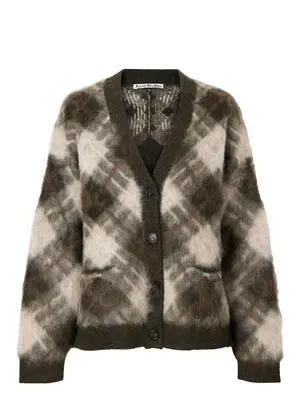 Acne Studios Katch Intarsia Mohair Wool-blend Cardigan - Green