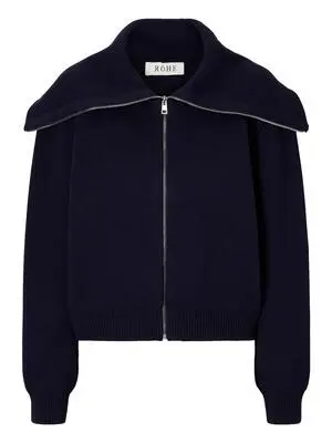 RÓHE Wool-blend Zip-up Cardigan - Blue