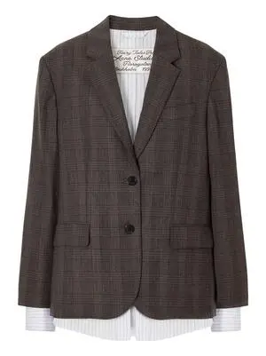 Acne Studios Layered Checked Wool-blend Blazer - Brown