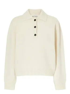 RÓHE Wool And Cashmere-blend Polo Sweater - Neutrals