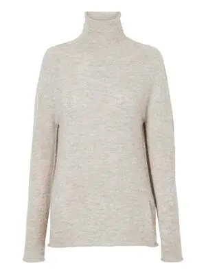 LAUREN MANOOGIAN Bottle Funnel Baby Alpaca Wool-blend Turtleneck Sweater - Neutrals