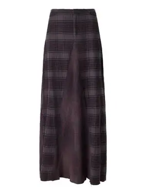 Our Legacy Rebel Checked Cotton-flannel Maxi Skirt - Purple