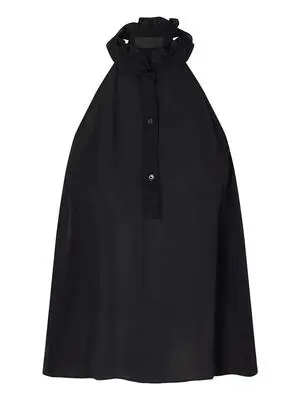 NILI LOTAN Daniella Halter Silk-georgette Blouse - Black