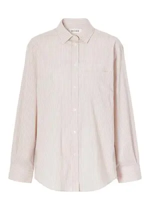 RÓHE Striped Woven Shirt Pink