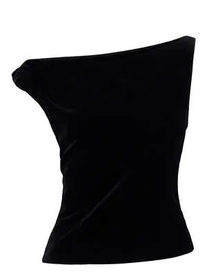 RÓHE Draped Cotton-velvet Top