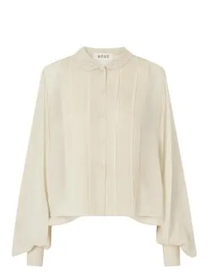 RÓHE Romantic Pintucked Silk-crepe De Chine Blouse