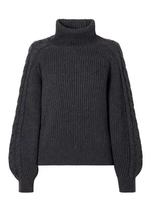 JOSEPH Alodina Ribbed Wool Turtleneck Sweater