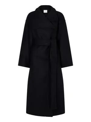 JOSEPH Fiore Belted Virgin Wool-blend Coat - Black